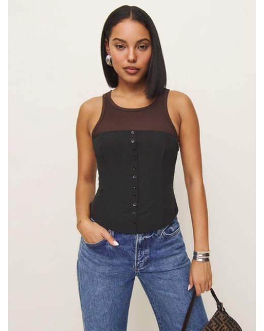 Reformation Hartley Top in Blue | Lyst