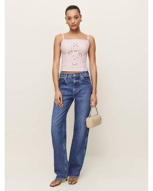 Reformation Eva Linen Top in Natural | Lyst