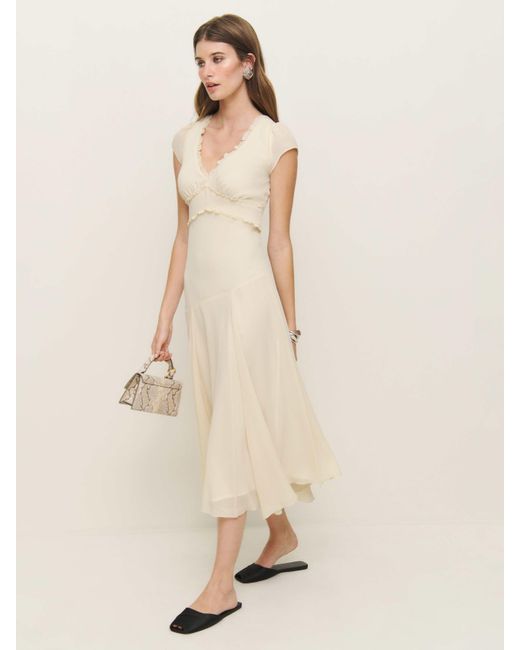 Reformation Gabi Dress in Natural | Lyst