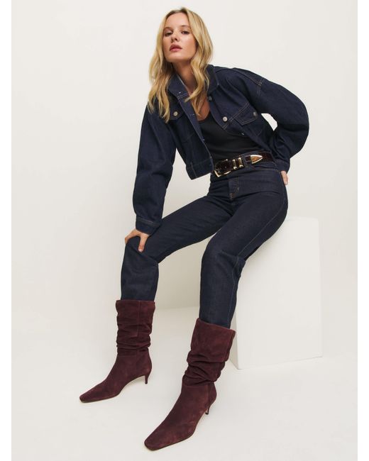 Reformation Rosie Mid Shaft Boot in Brown | Lyst