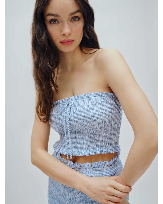 Reformation Nesta Top in Blue | Lyst