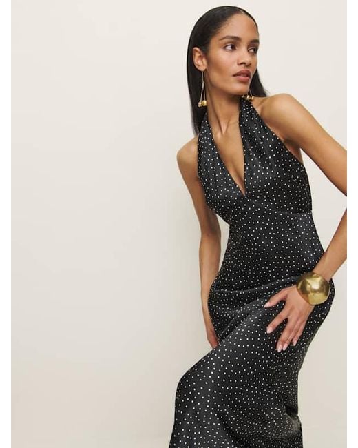 Reformation Daniela Silk Dress in Green | Lyst