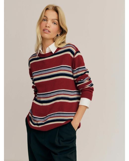 Reformation Cashmere Boyfriend Sweater in Red | Lyst