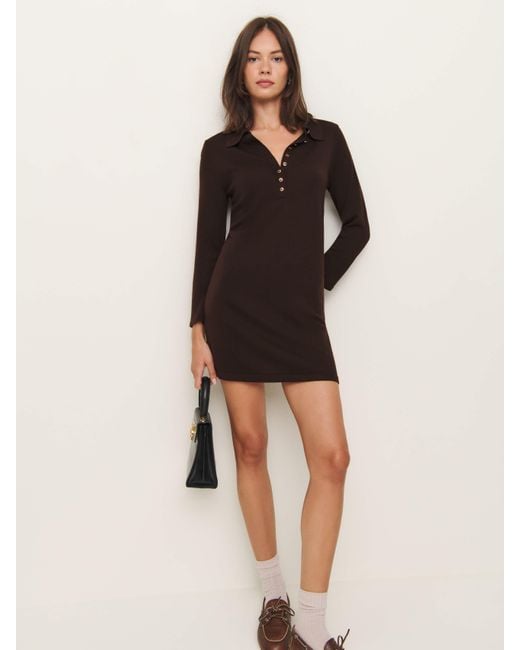 Reformation Luell Regenerative Merino Polo Mini Dress | Lyst