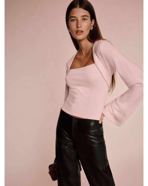 Reformation Chloe Knit Shrug Set in Pink | Lyst