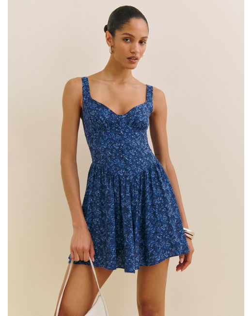 Reformation Wynn Dress in Blue | Lyst