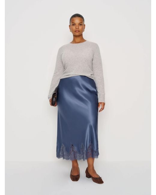 Reformation Carolina Silk Skirt Es in Blue | Lyst UK