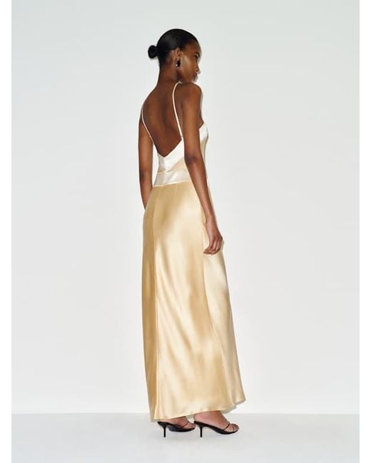 Reformation Jillian Silk Dress 0 in Natural | Lyst