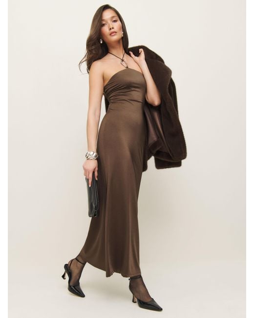 Reformation Grayson Knit Dress in Natural | Lyst