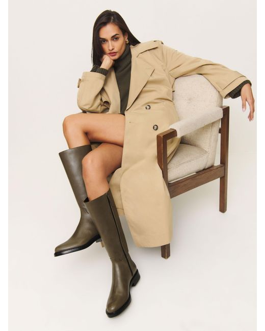 Reformation Nancy Knee Boot in Natural | Lyst