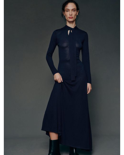 Reformation Leona Regenerative Merino Wool Sweater Dress in Blue | Lyst