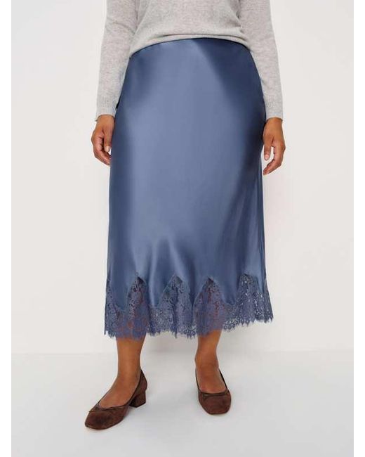 Reformation Carolina Silk Skirt Es in Blue | Lyst UK