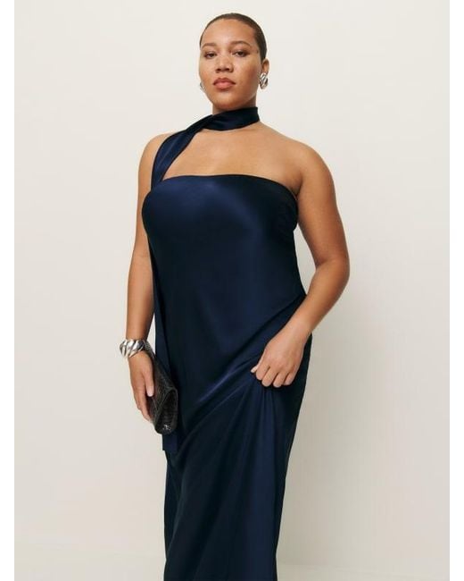 Reformation Oren Silk Dress Es in Blue | Lyst