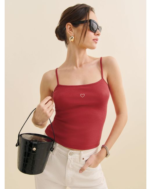 Reformation Avi Tank Top in Red | Lyst