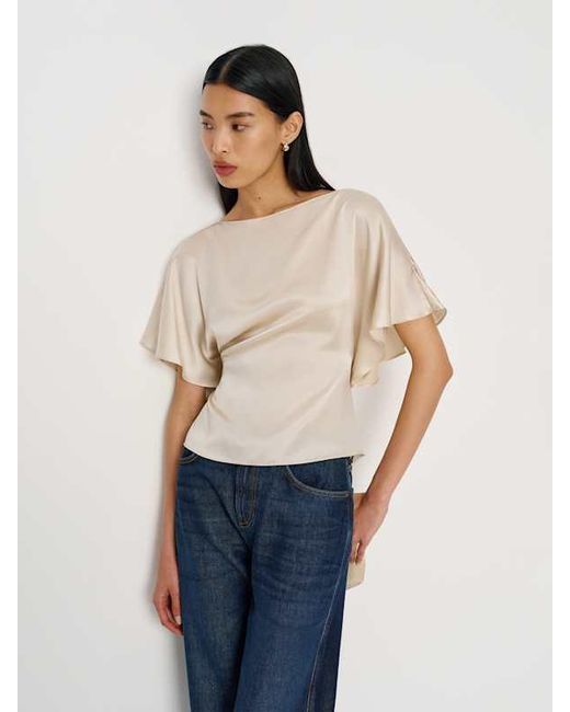 Reformation Avery Silk Top in Blue | Lyst UK