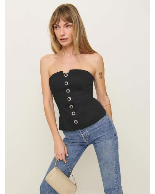 Reformation Kalilia Top in Blue | Lyst