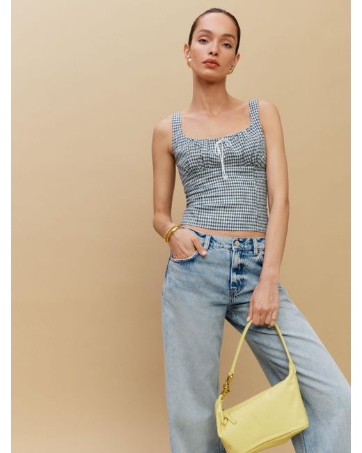 Reformation Balia Linen Top in Blue | Lyst