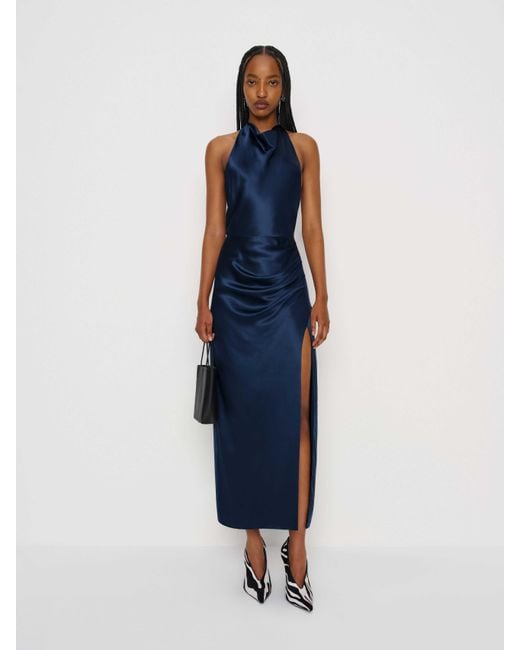 Reformation Emeline Silk Dress 0 in Blue | Lyst