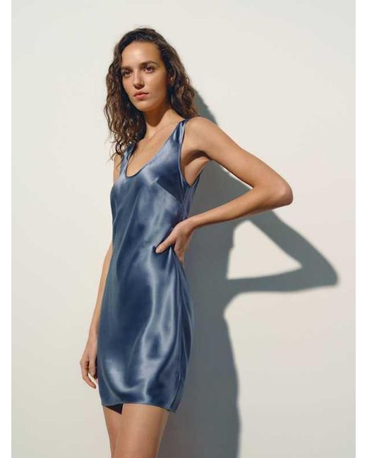 Reformation Eden Silk Dress in Blue | Lyst UK