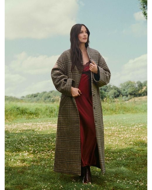 Reformation Full-Length Woven Coat in Green | Lyst UK