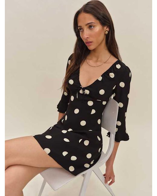 Reformation Lyssa Dress in Natural | Lyst