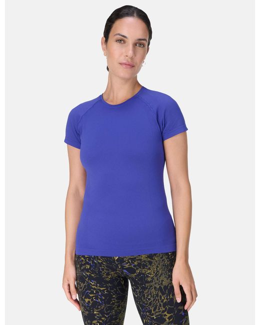 Sweaty Betty Women's Athlete Seamless Workout T-shirt in Blue | Lyst UK