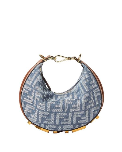 Fendi Mini Graph Ff in Blue | Lyst