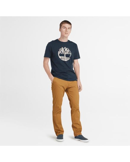 Timberland Claremont Twill Chino Straight Trouser For in Yellow for Men ...