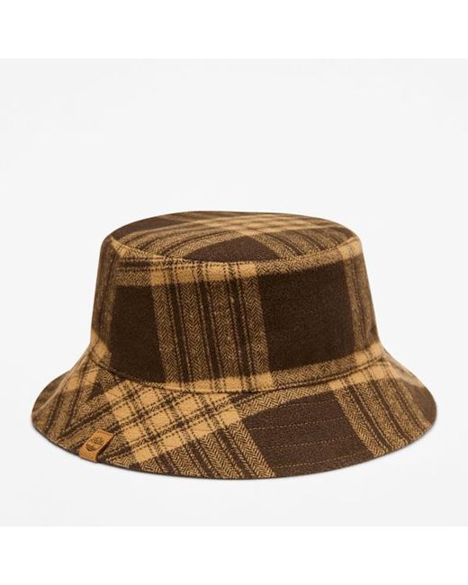 Timberland Reversible Plaid Bucket Hat For in Brown | Lyst UK