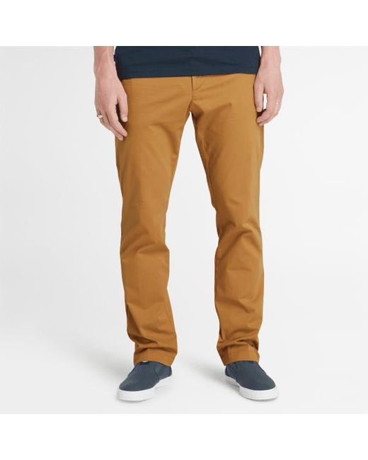 Timberland Claremont Twill Chino Straight Trouser For in Yellow for Men ...