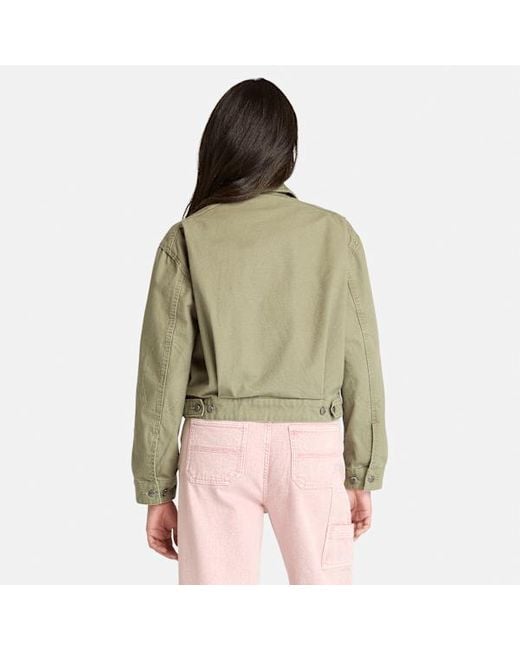 Timberland Strafford Bomber Washed Canvas Jacket For in Green | Lyst UK