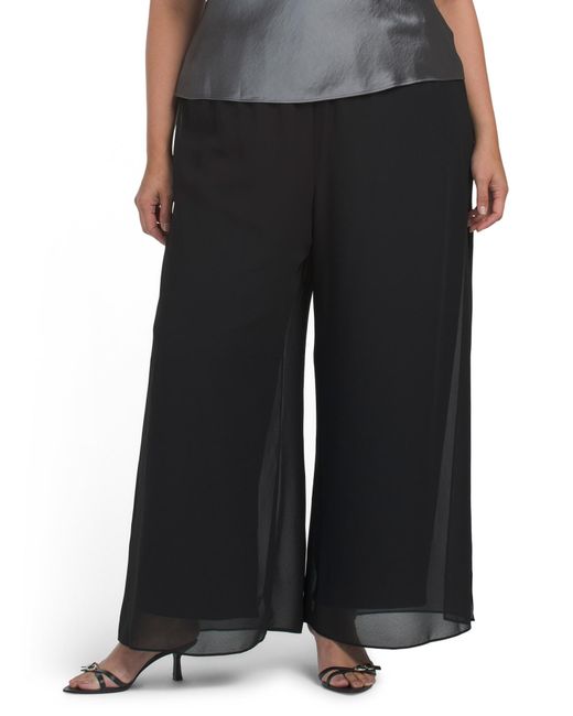 TJ Maxx Plus Georgette Split Leg Overlay Pants For Spandex/Polyester in ...