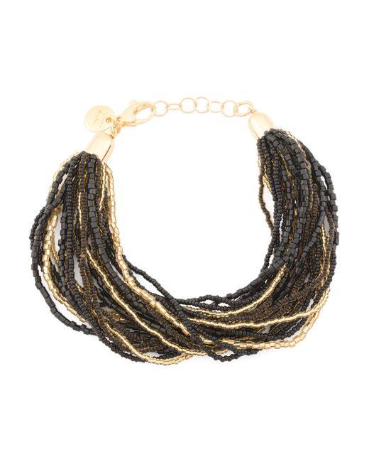 TJ Maxx Bronze Multi Row Muarno Glass Bracelet For in Natural | Lyst