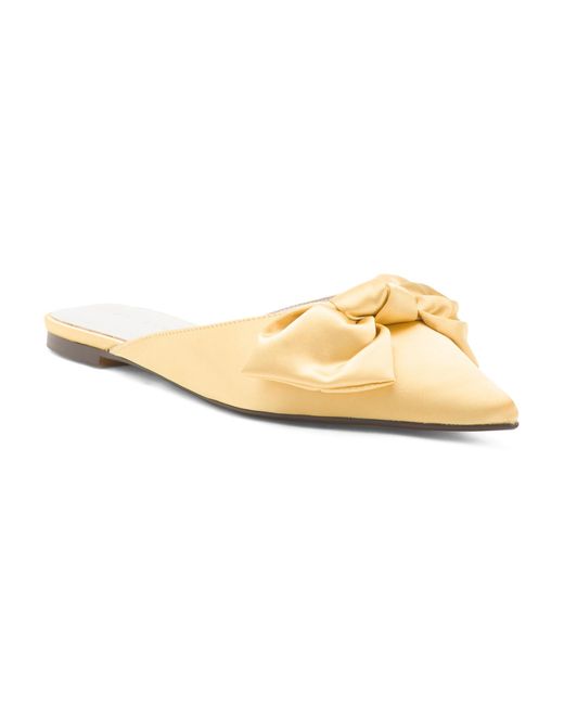 TJ Maxx Clara Bow Slides For Leather in Metallic | Lyst