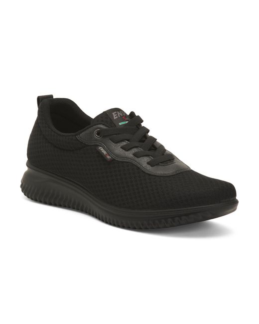 TJ Maxx Laced Up Sneakers For Leather in Black | Lyst