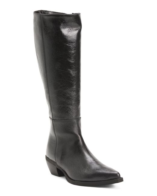 TJ Maxx Patent Leather High Shaft Boots For in Black | Lyst