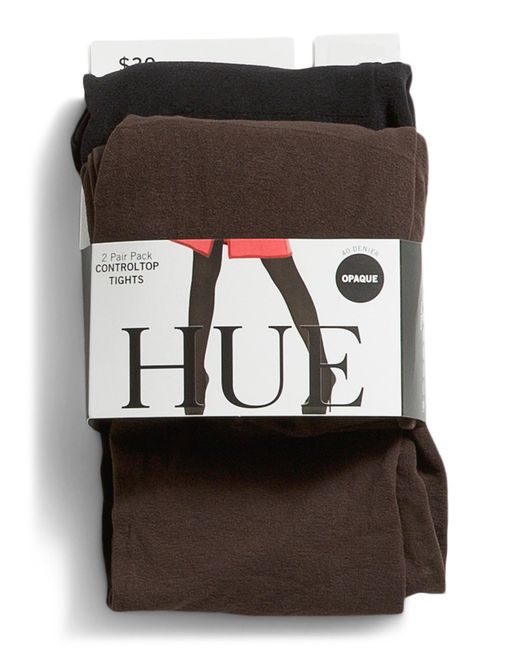 TJ Maxx 2Pk Opaque Control Top Tights For Nylon/Spandex in Black | Lyst
