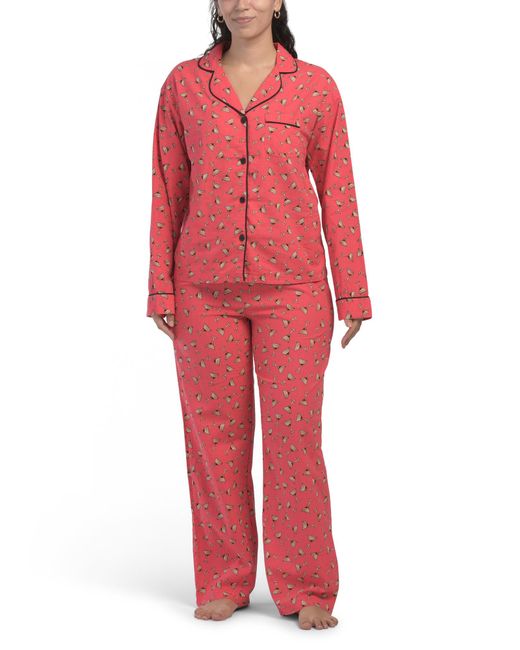 TJ Maxx 2Pc Expresso Martini Pajama Set For Cotton in Red | Lyst