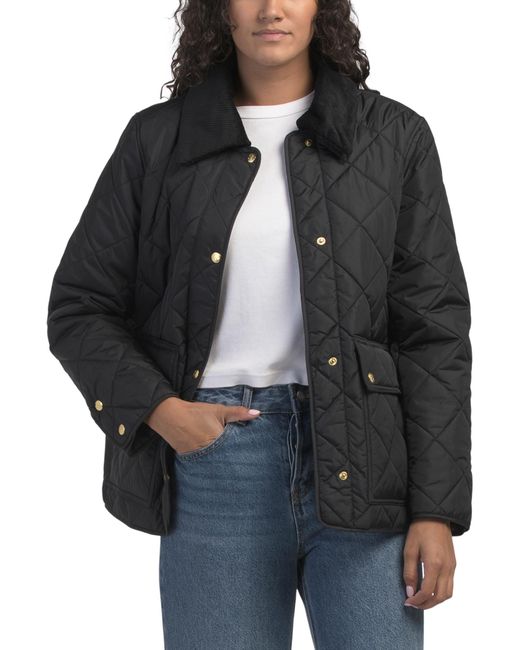 TJ Maxx Quilted Barn Jacket With Snap Front Closure And Side Snaps ...