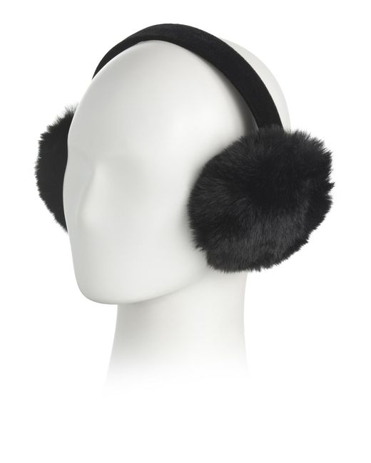 TJ Maxx Faux Rex Ear Muffs On Velvet Band, Acrylic in Black | Lyst