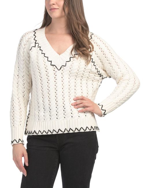 TJ Maxx Whipstitch Cable Knit Sweater, Nylon/Polyester/Acrylic in ...