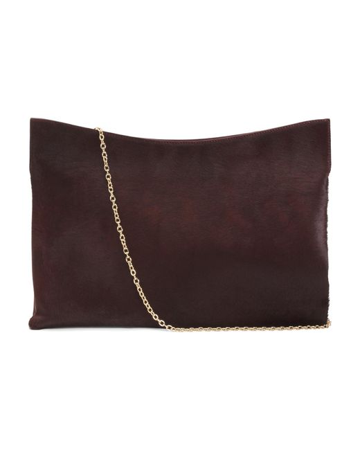 TJ Maxx Leather Oversized Pouch, Leather in Brown | Lyst