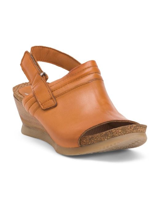 TJ Maxx Leather Sabina Wedges For in Brown | Lyst