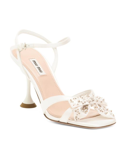 TJ Maxx Raso 3 Strappy Satin Bow Heeled Dress Sandals For Leather in ...