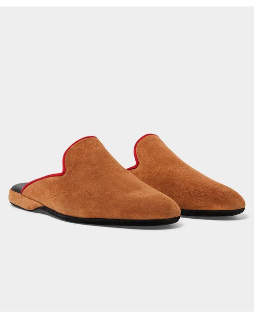 Rubinacci Suede House Slipper in Brown for Men | Lyst