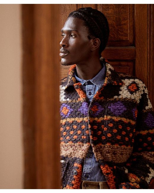 Todd Snyder Loop Knit Jacquard Chore Jacket for Men | Lyst