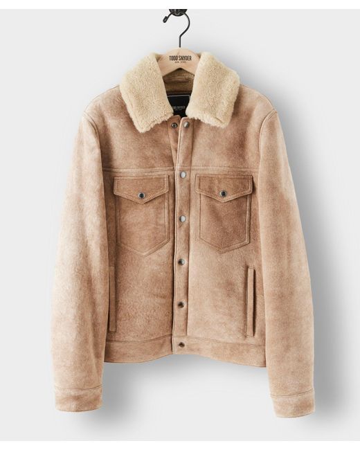 Todd Snyder Italian Shearling Suede Dylan Jacket for Men | Lyst