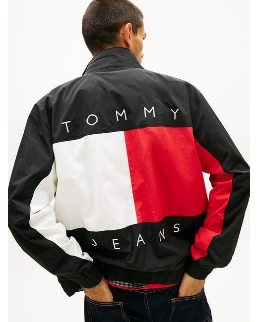 Tommy Hilfiger Flag Badge Back Logo Water Repellent Jacket in Black for ...