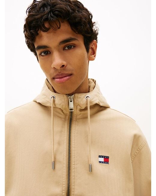 Tommy Hilfiger Herringbone Twill Relaxed Zip-Thru Hooded Jacket in ...