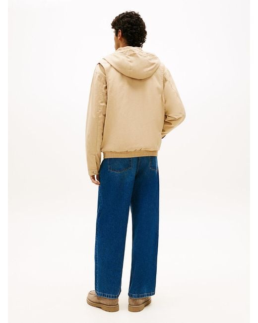 Tommy Hilfiger Herringbone Twill Relaxed Zip-Thru Hooded Jacket in ...